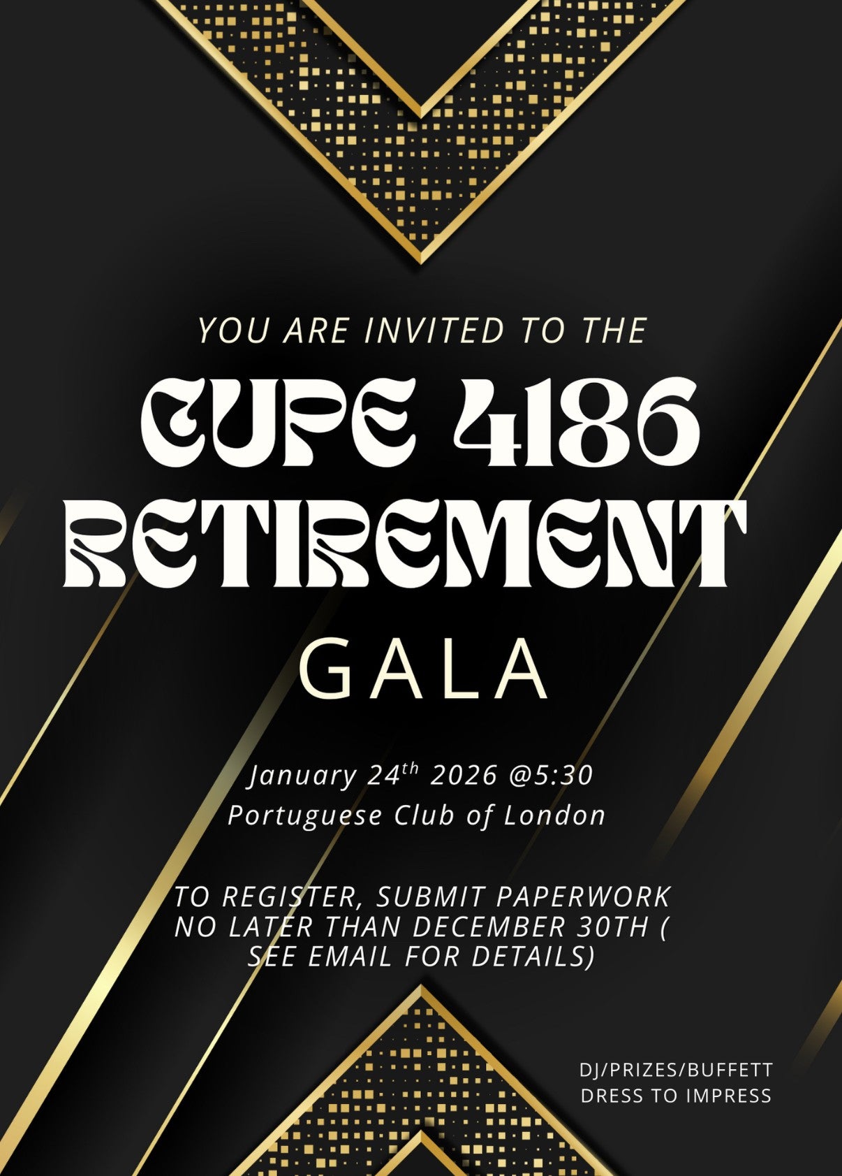 Retiree Banquet – January 24, 2026 – CUPE LOCAL 4186